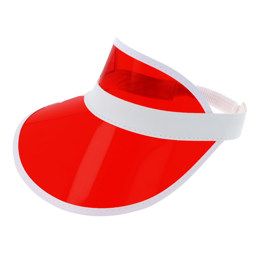 Clear Red Plastic Sun Visor | Wimbledon, Casino Night & Pub Golf ...