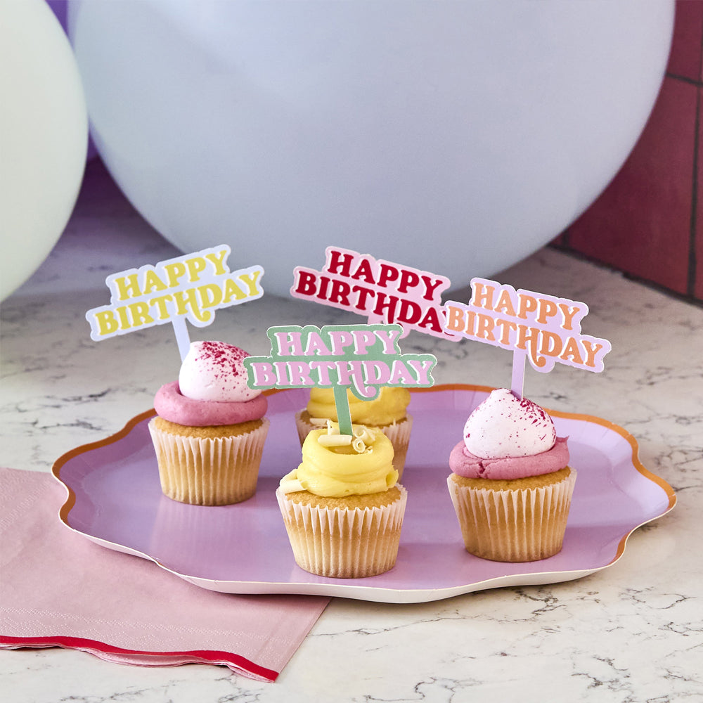 Bright Colours Happy Birthday Food Picks - Pack of 12 – Party Packs