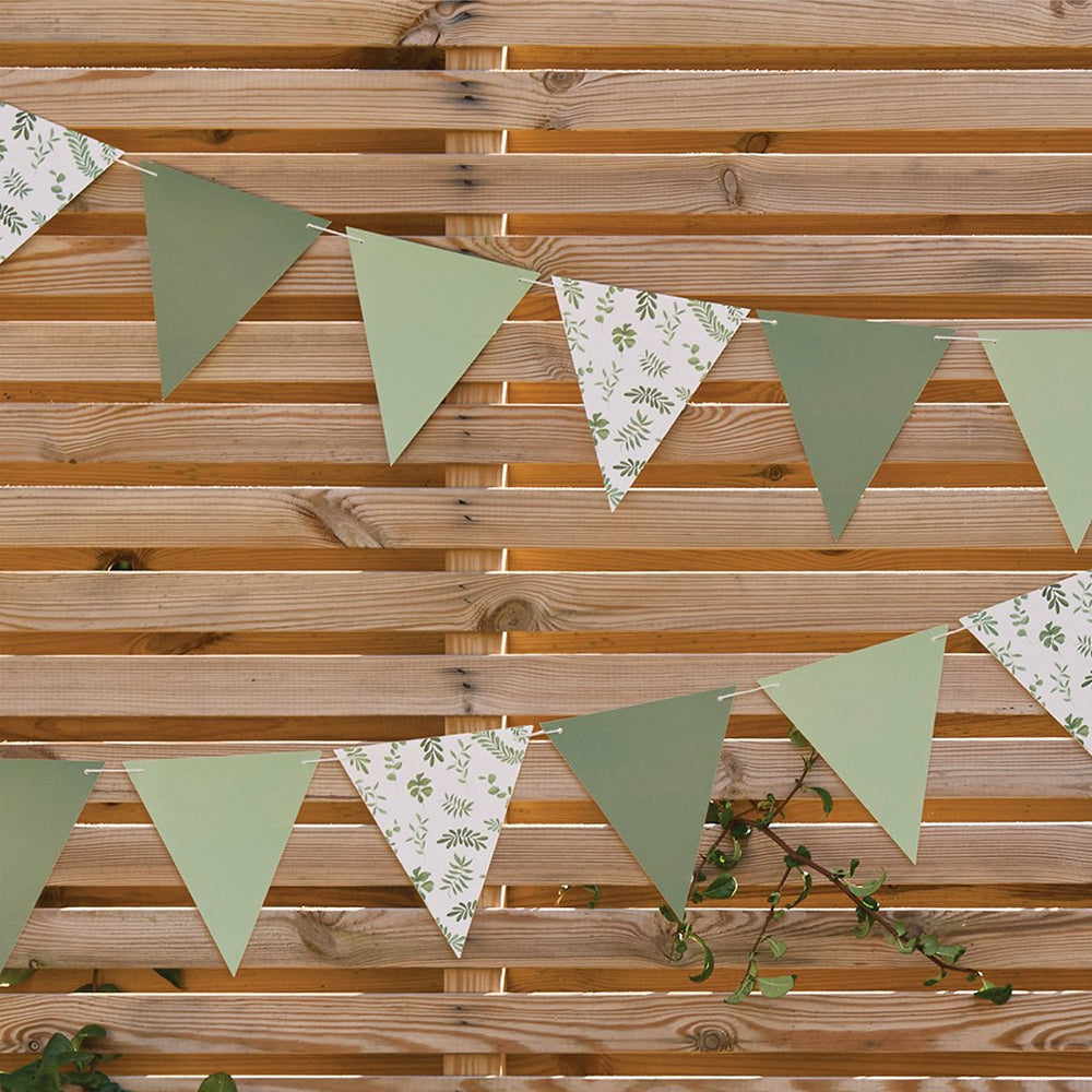 Sage Green Botanical Bunting 2.5m | Wedding & Baby Shower Decorations ...
