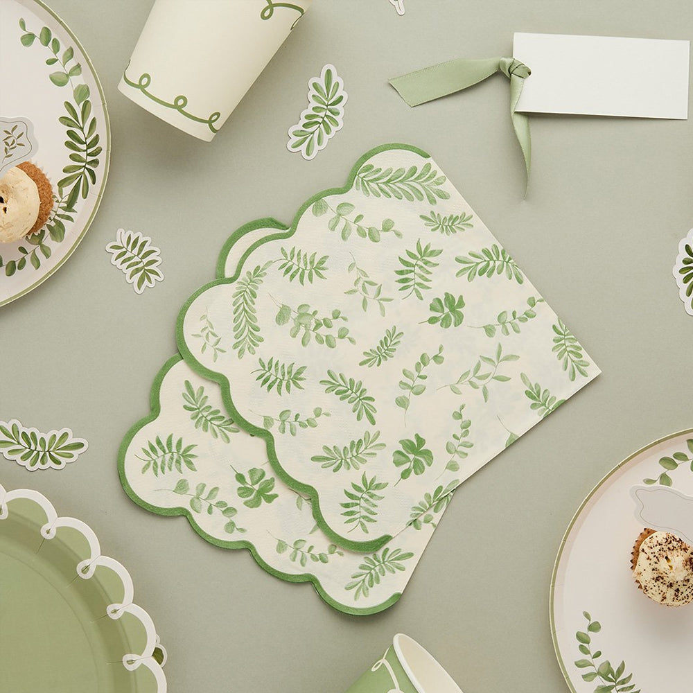 Botanical Paper Napkins Pack of 16 | Wedding & Baby Shower Tableware ...