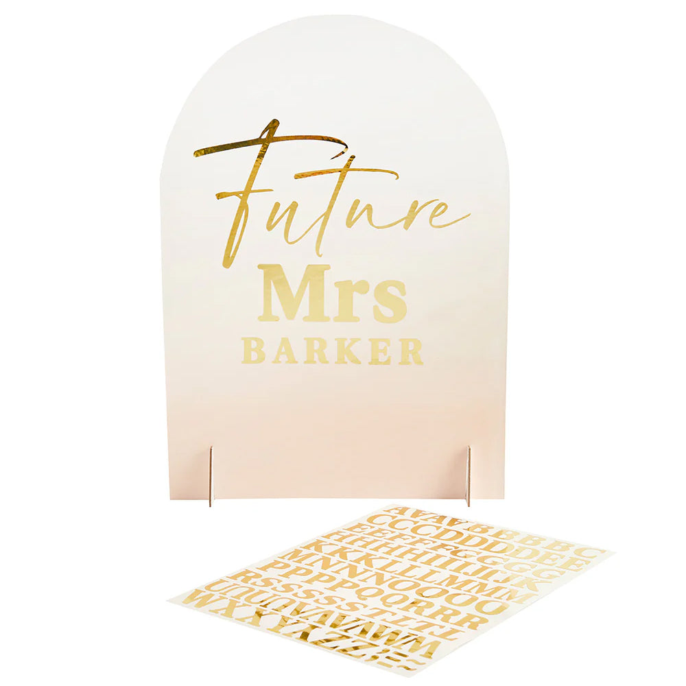 Customisable 'Future Mrs' Hen Party Sign With Stickers - 42cm x 30cm ...