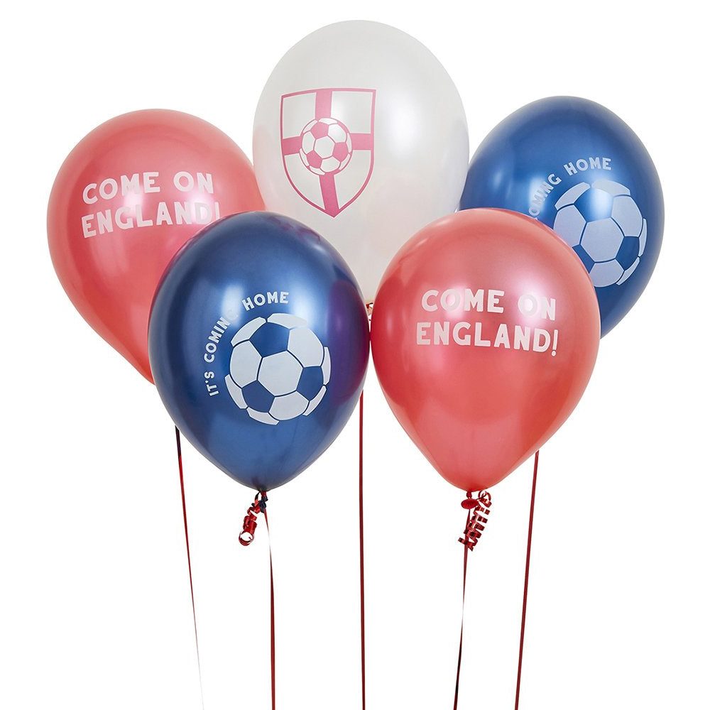 Come On England Latex Balloons - 12" - Pack of 5 | Party Packs