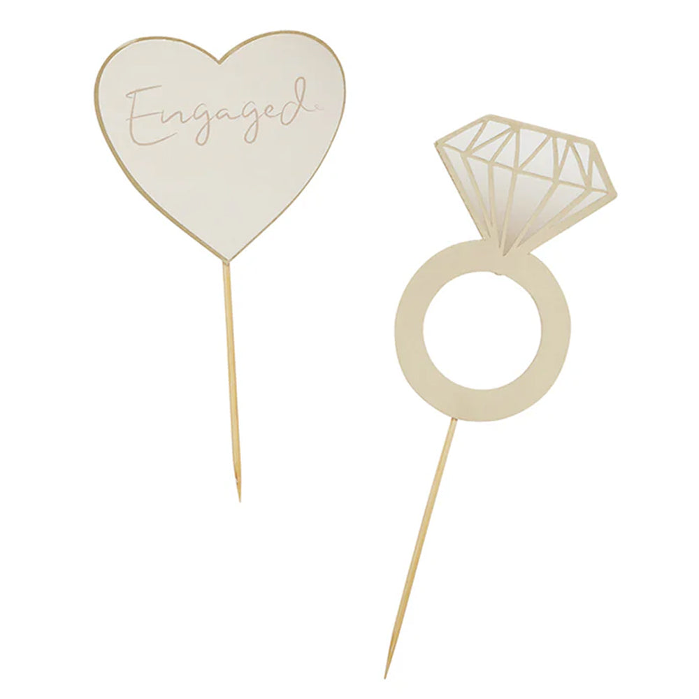 Engaged Food Picks or Cake Toppers - Pack of 12 – Party Packs