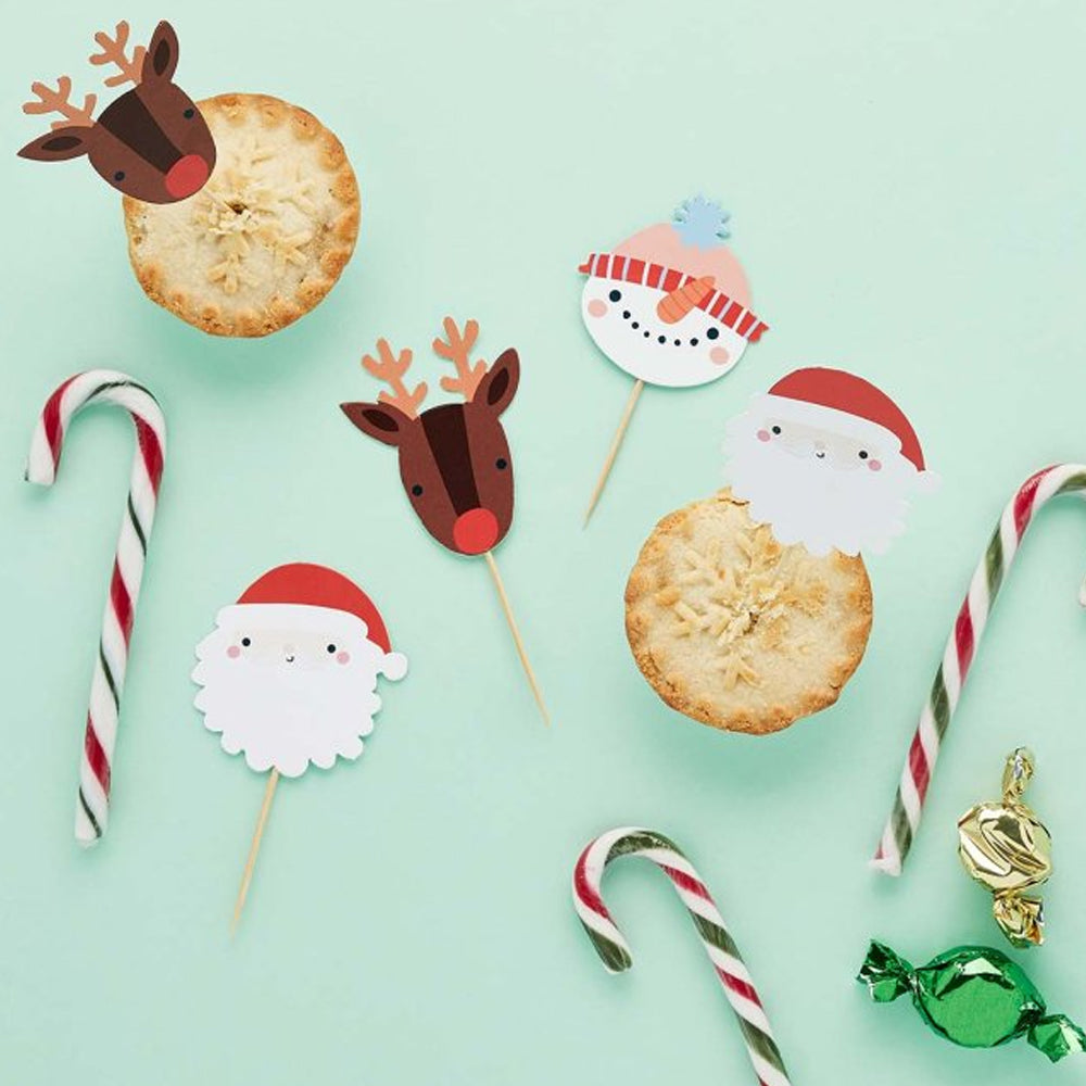 Festive Friends Christmas Food Picks - Pack of 12 | Party Packs