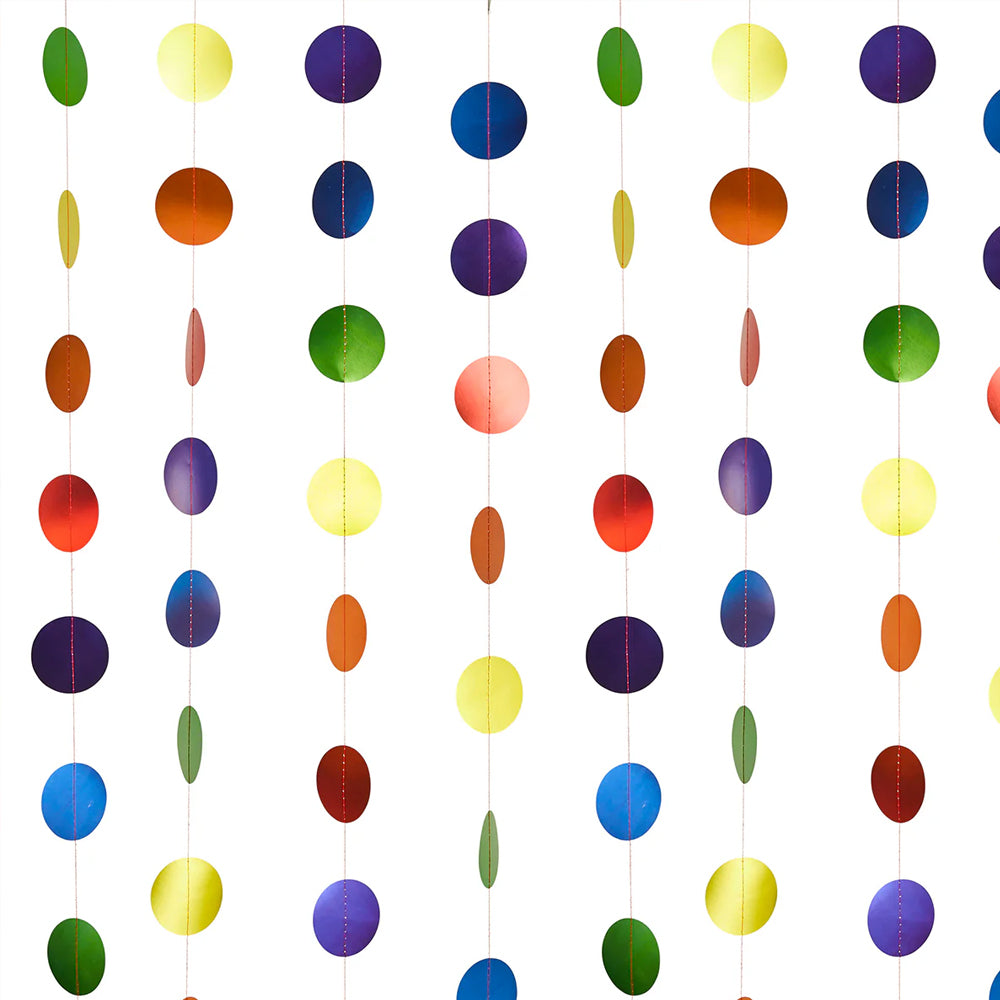 Rainbow Circles Backdrop String Decoration - 20m | Party Packs
