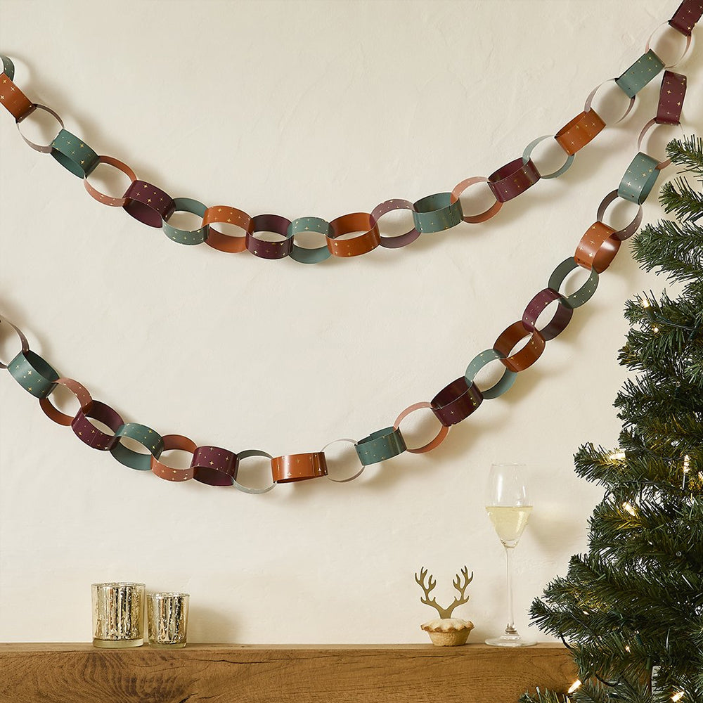 Christmas Star Paper Chains Kit Pack of 48 - DIY Christmas Decorations ...