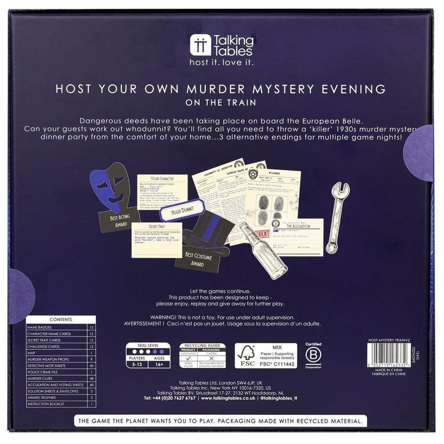 Murder Mystery Party Game - On The Train | Host Your Own – Party Packs