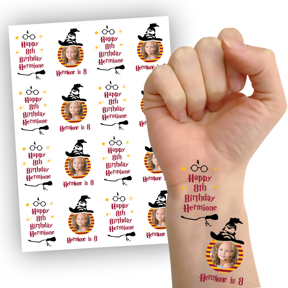 Wizard Personalised Temporary Tattoos | Party Packs