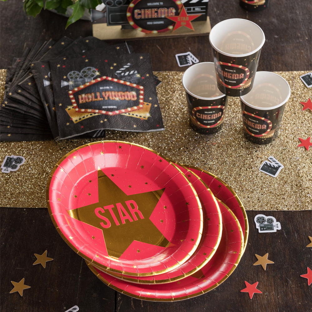 Hollywood Star Paper Plates - 22.5cm - Pack of 10 – Party Packs