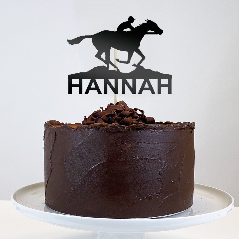 Personalised Horse Racing Foil Cake Topper - Each | Party Packs