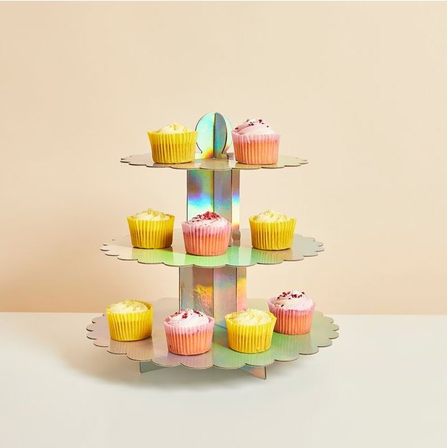 Iridescent 3 Tier Cake Stand – Party Packs