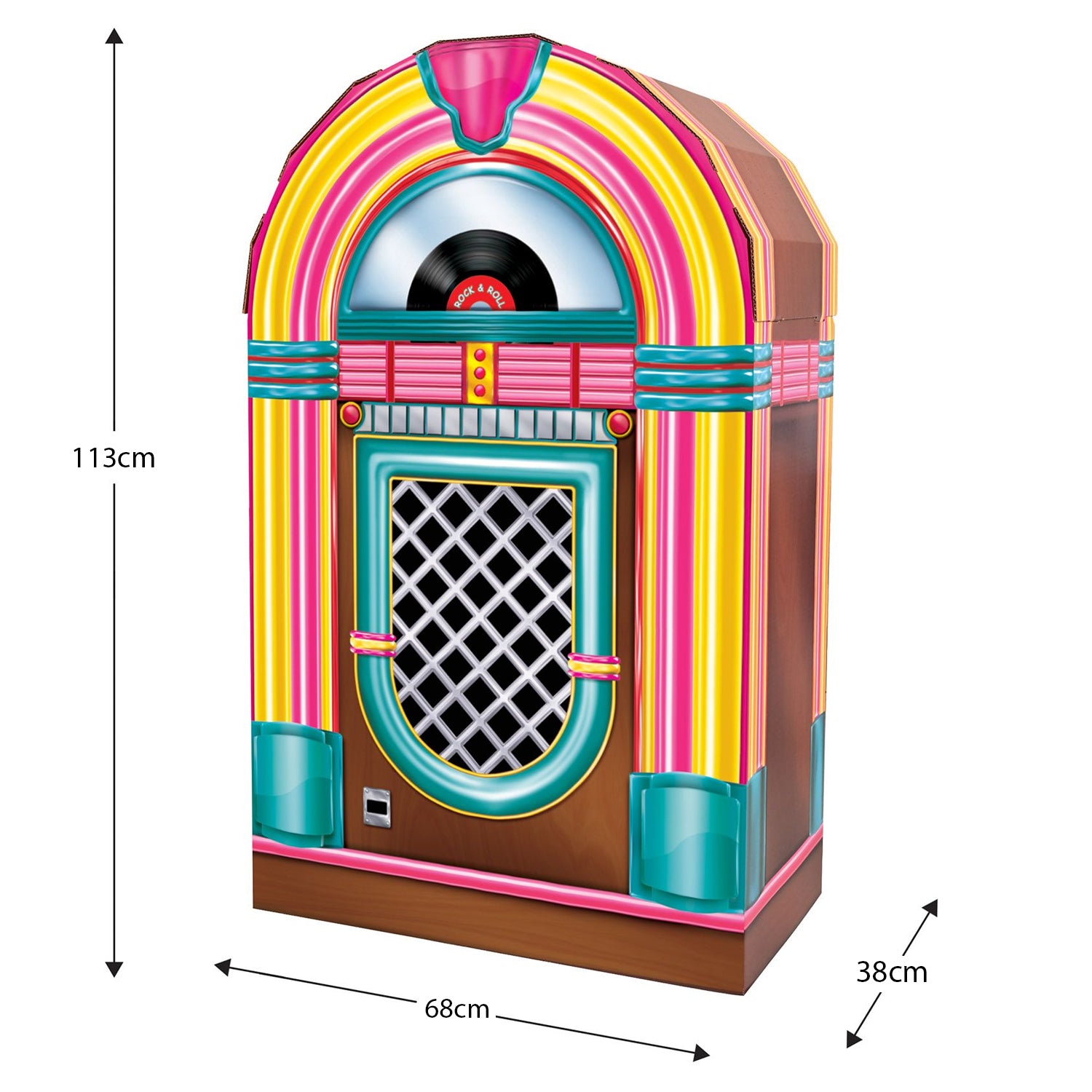 3D Jukebox Cardboard Prop Decoration - 113cm x 68cm – Party Packs