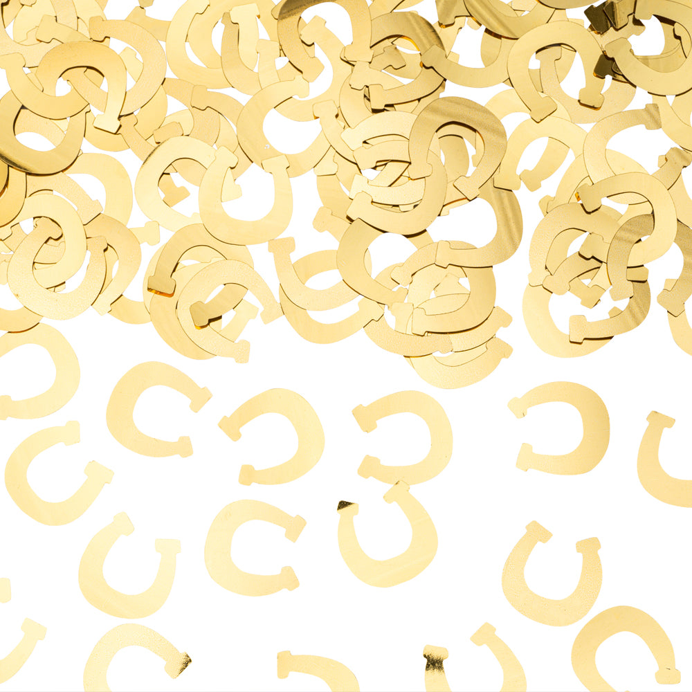 Gold Horseshoe Confetti - 15g – Party Packs