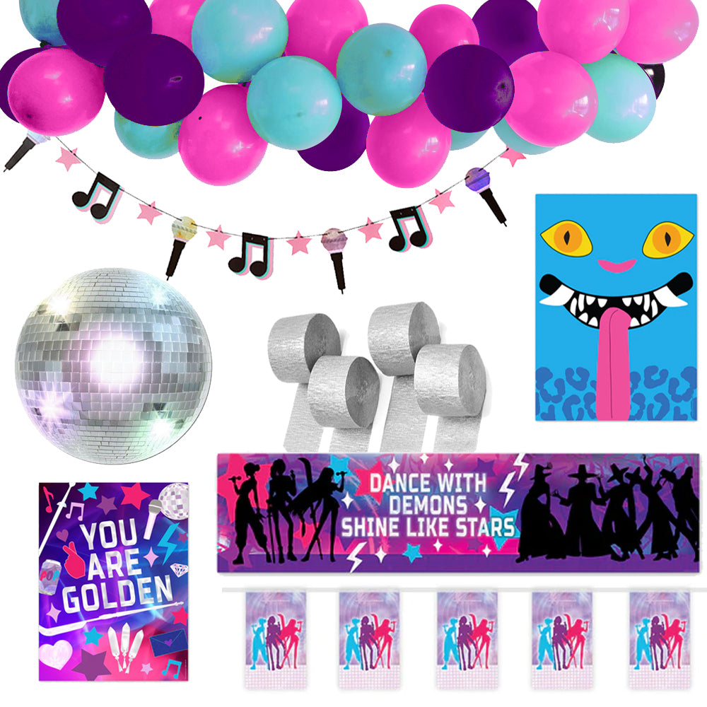 K-pop Pop Hunters Party Decoration Pack - Complete K-pop Party Kit ...