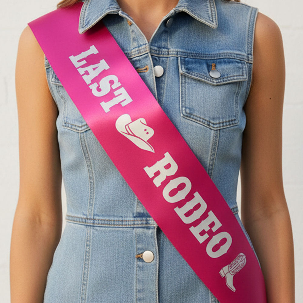 Last Rodeo Pink Cowgirl Hen Party Sash | Party Packs