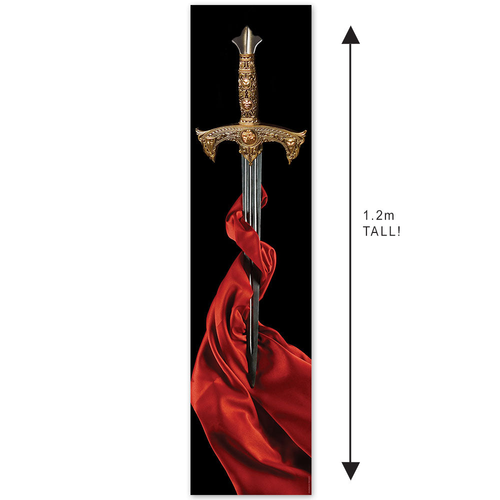 Medieval Sword Portrait Banner 30cm x 120cm - Traitors Party – Party Packs