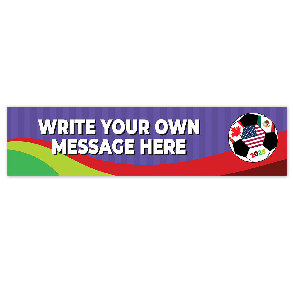 Personalised Football 2026 Banner 120cm x 30cm Custom Message | Party Packs