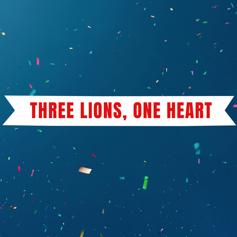 Three Lions England Football Banner 1m | Premium Satin Ribbon – Party Packs