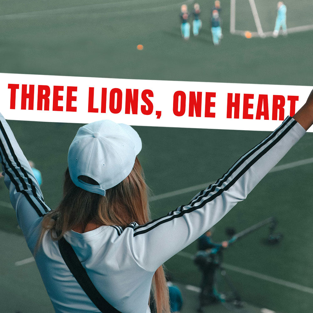 Three Lions England Football Banner 1m | Premium Satin Ribbon – Party Packs