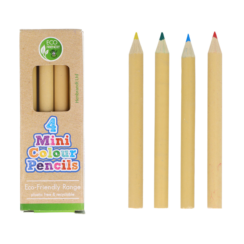 Eco-friendly Mini Colouring Pencils - Pack of 4 | Party Packs