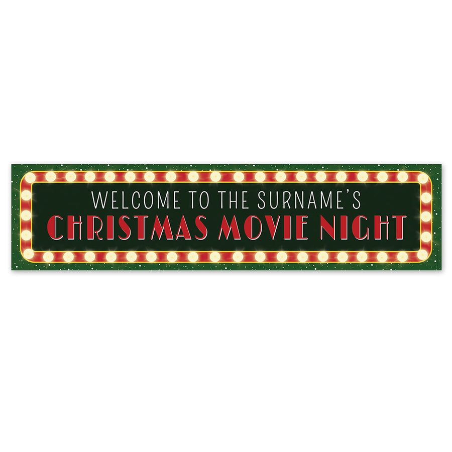 Personalised Christmas Movie Sign Banner 120cm x 30cm - Custom Holiday ...