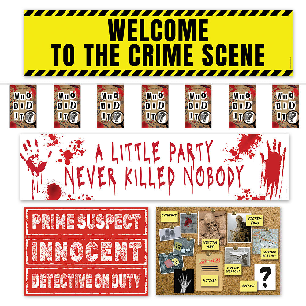 Murder Mystery Paper Decoration Pack – Party Packs