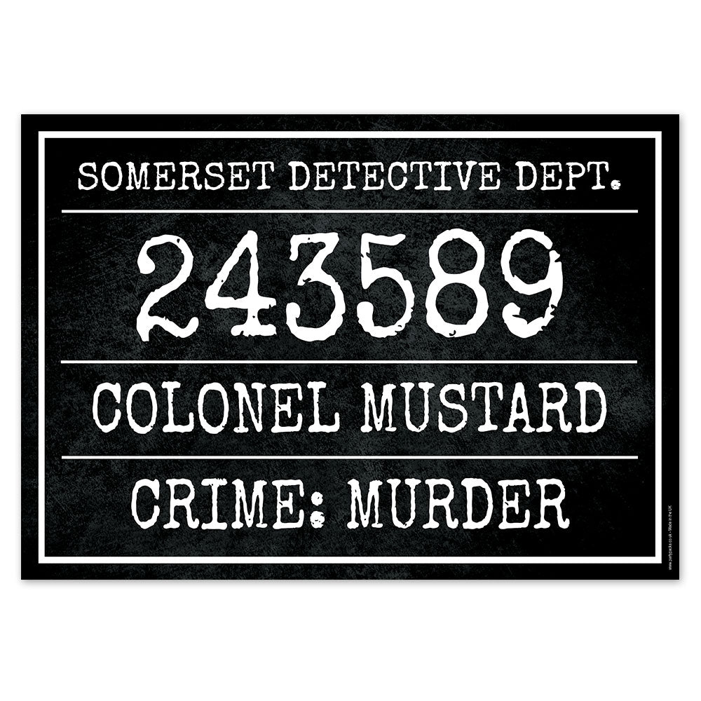 Personalised Mugshot Board Prop Poster - A3 – Party Packs