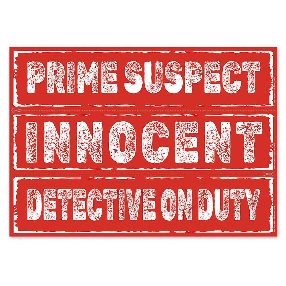 Murder Mystery Prop Signs Poster - A3 – Party Packs