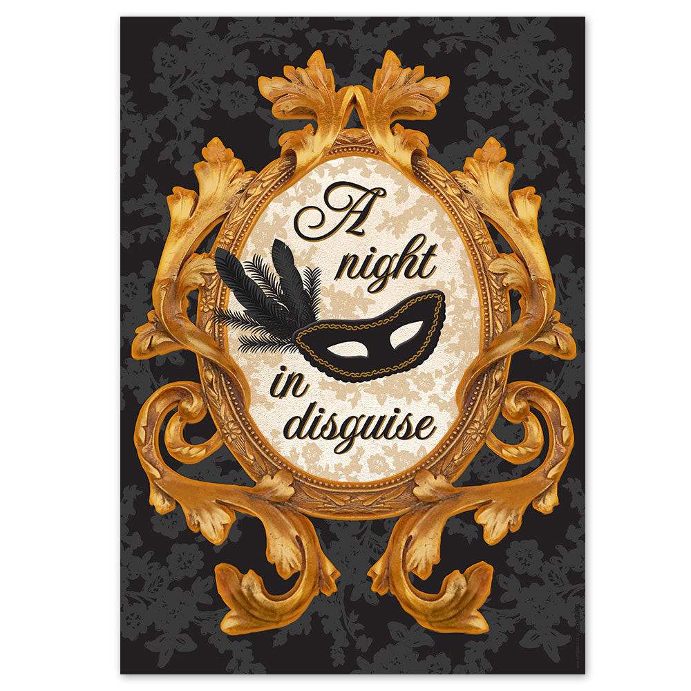 Masquerade A Night In Disguise Poster A3 | Black & Gold Party Decor ...