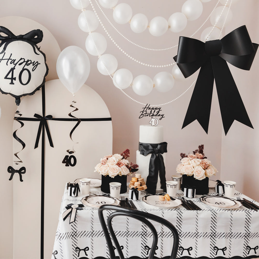 Black Bow Paper Plates - 24cm - Pack of 6 – Party Packs