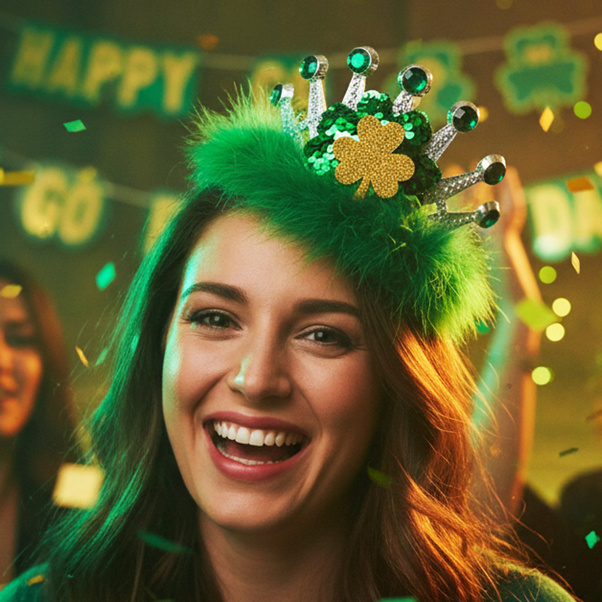 Irish Crown Headband | St Patrick's Day Sparkly Sequin Crown – Party Packs