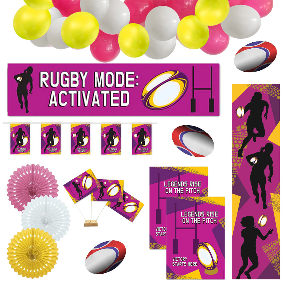 Women's Rugby Decoration Party Pack - Rugby World Cup Decorations ...