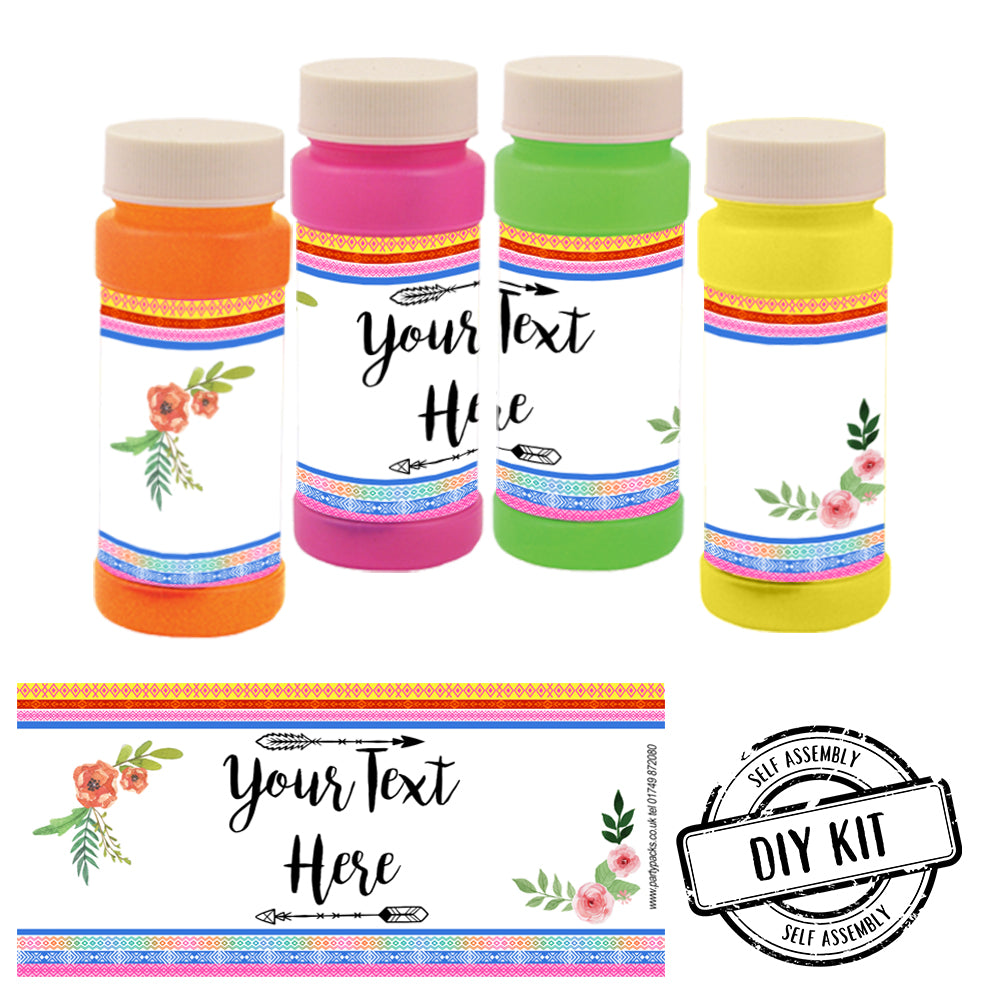 Personalised Bubbles - Boho Festival - Pack of 8 – Party Packs