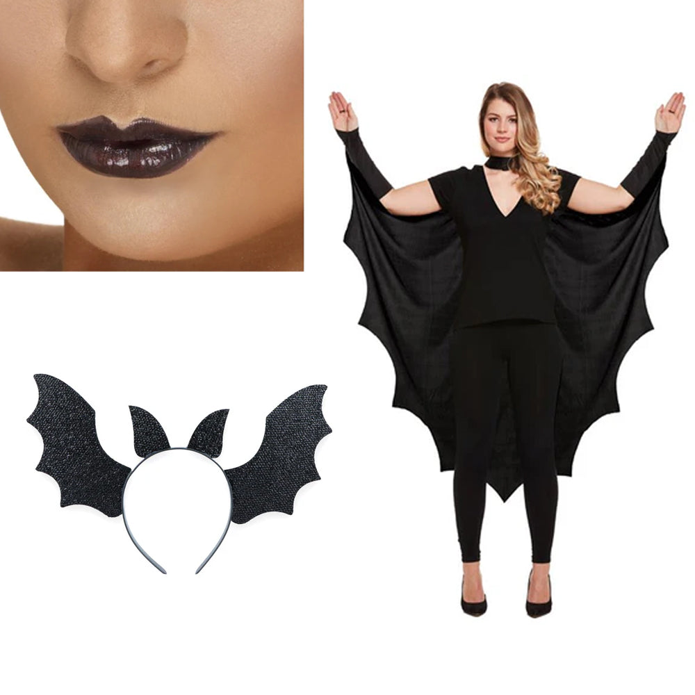 Bat Girl Fancy Dress Kit - Complete Gothic Halloween Costume ...