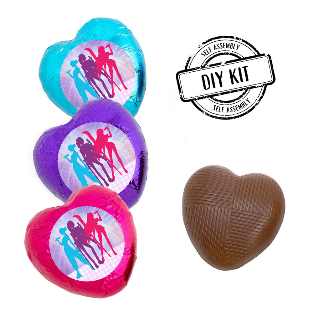 Pop Hunters Girl Group Heart Chocolates Pack of 24 | Party Treats UK ...