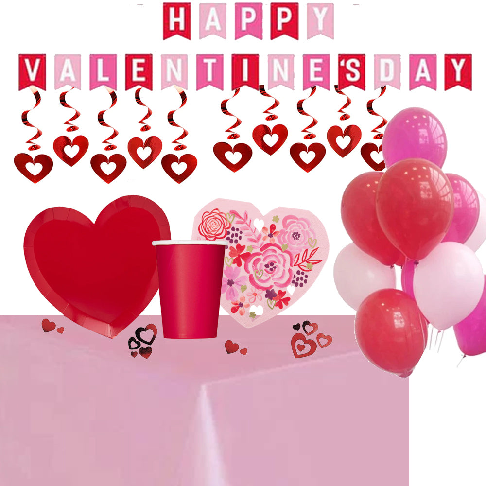 Valentine's Red Heart Paper Garland - 4m | Party Packs