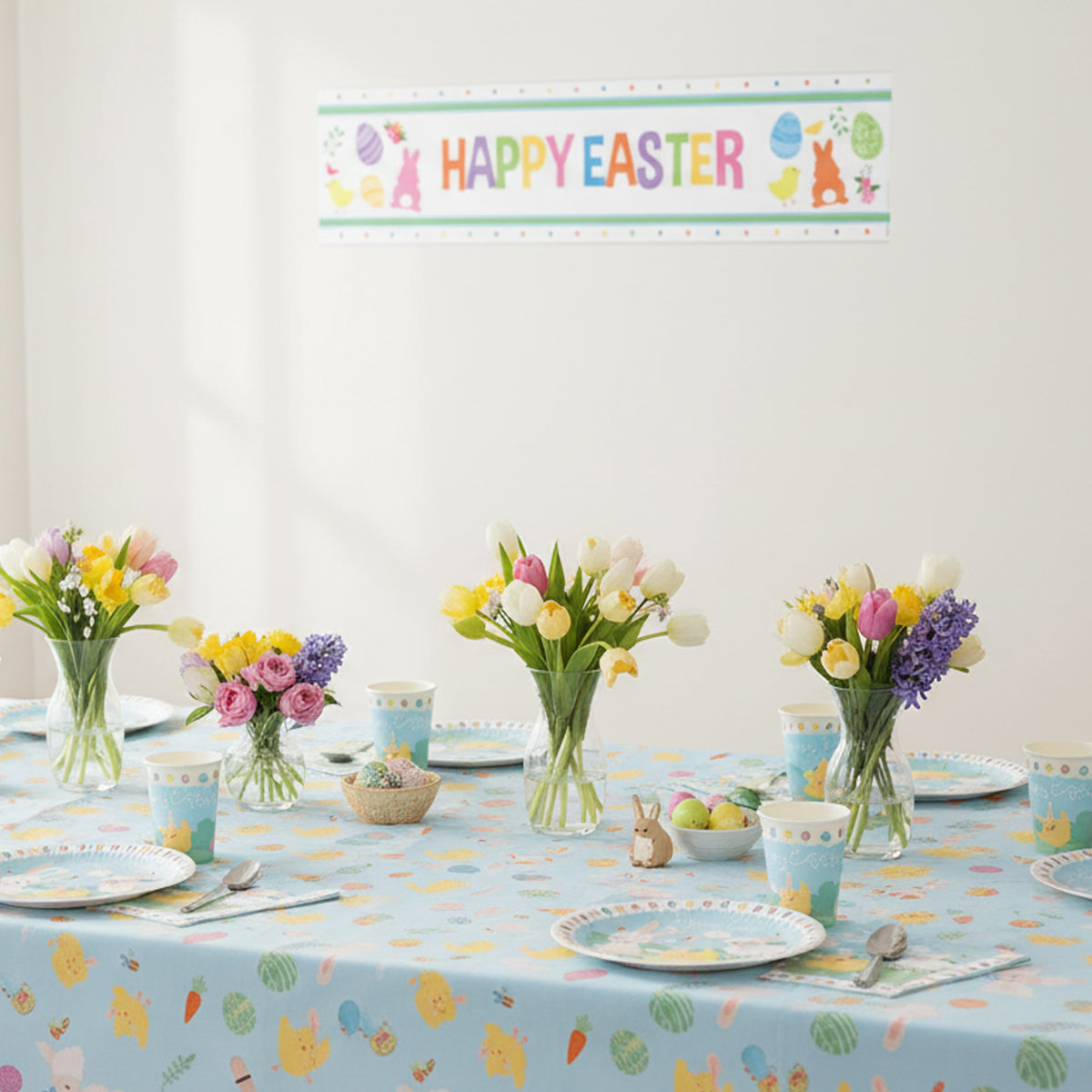 Easter Tableware Pack for 10 with FREE Banner | Complete Party Set ...
