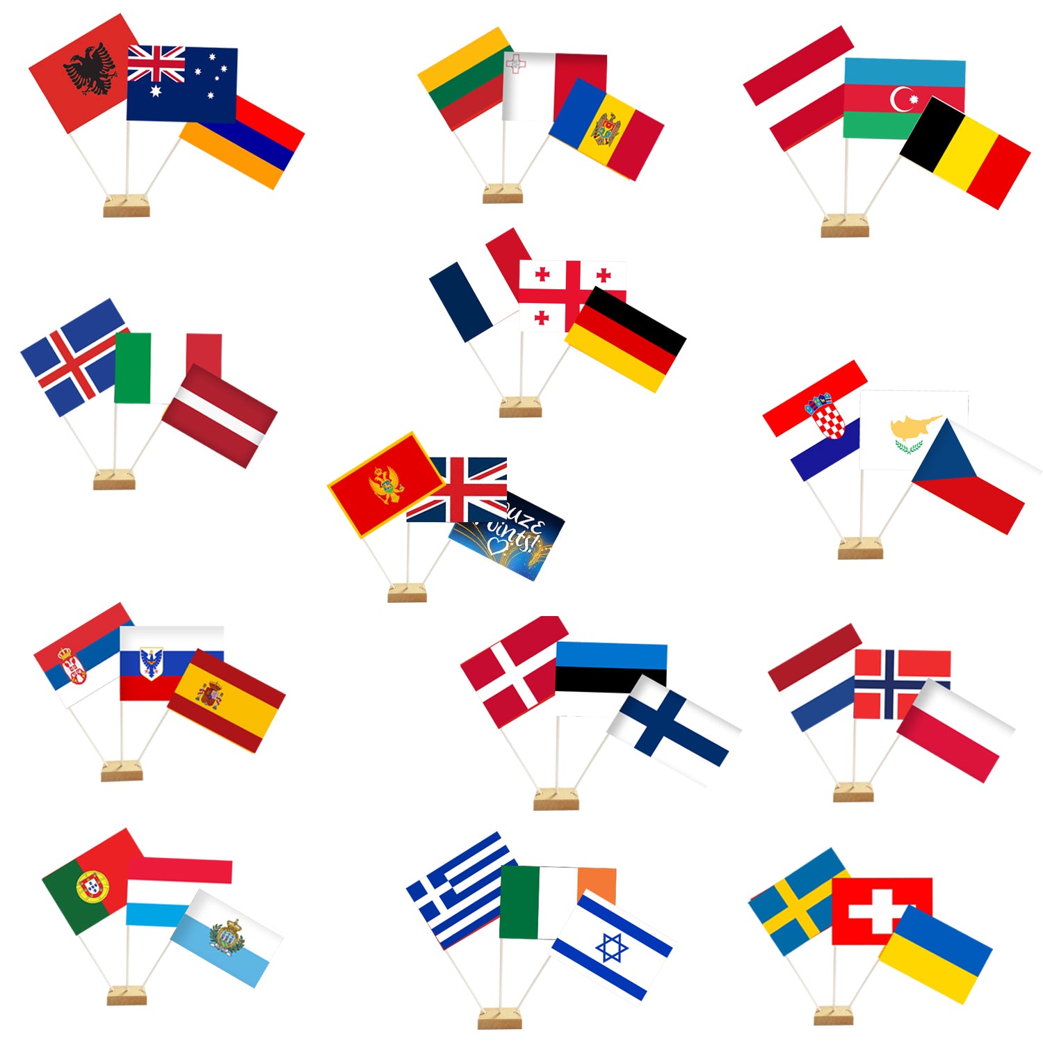 Eurovision Country Paper Table Flag Pack | Party Packs
