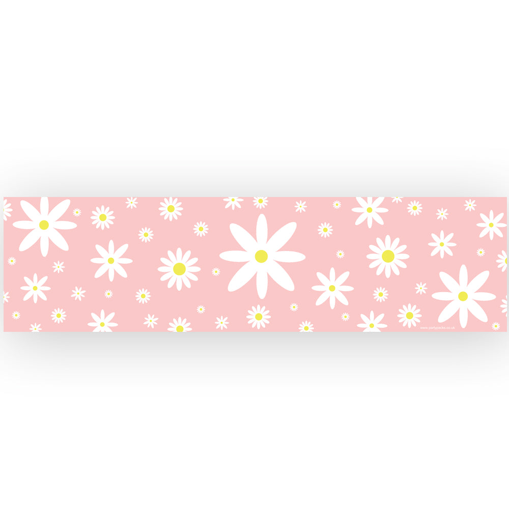 Pink Daisy Personalised Banner - 1.2m | Party Packs