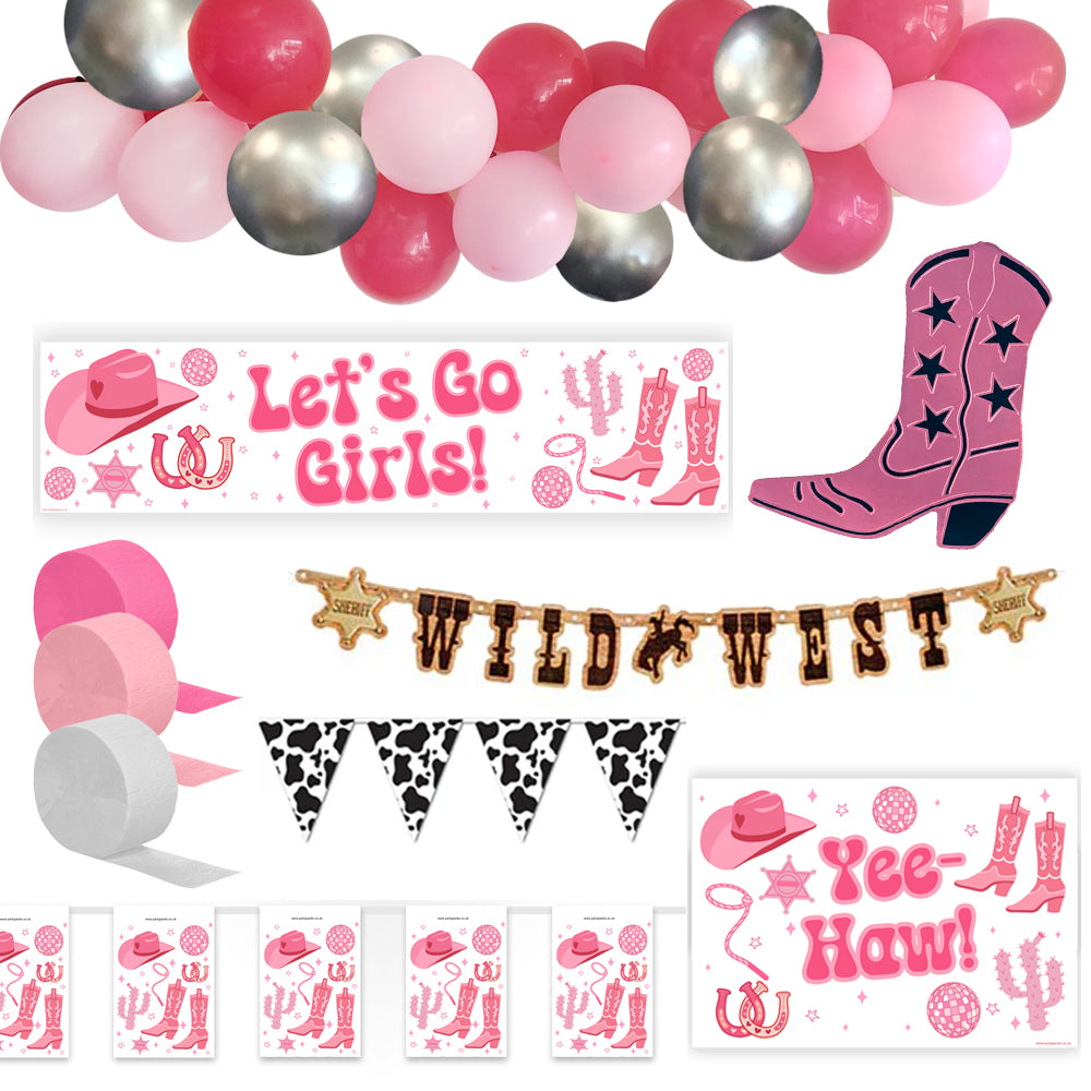 Pink Cowgirl Wild West Party Decoration Pack – Party Packs