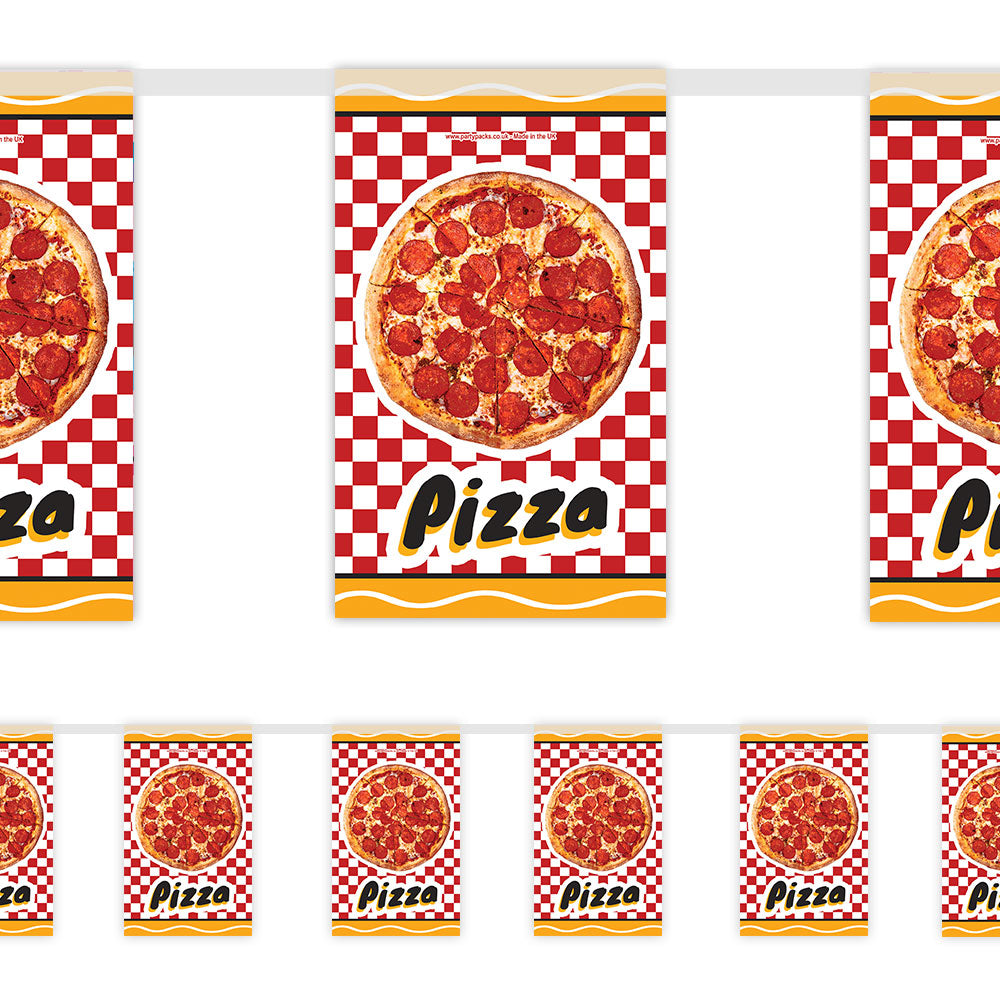 Pizza Paper Bunting 2.4m | World Pizza Day & Birthday Party Decoration ...