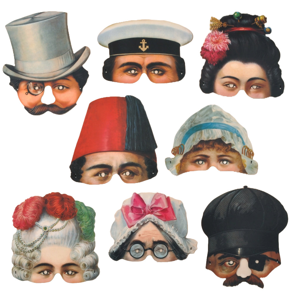 Stokholm Leksaks Museum Victorian Card Masks - Pack of 8 – Party Packs
