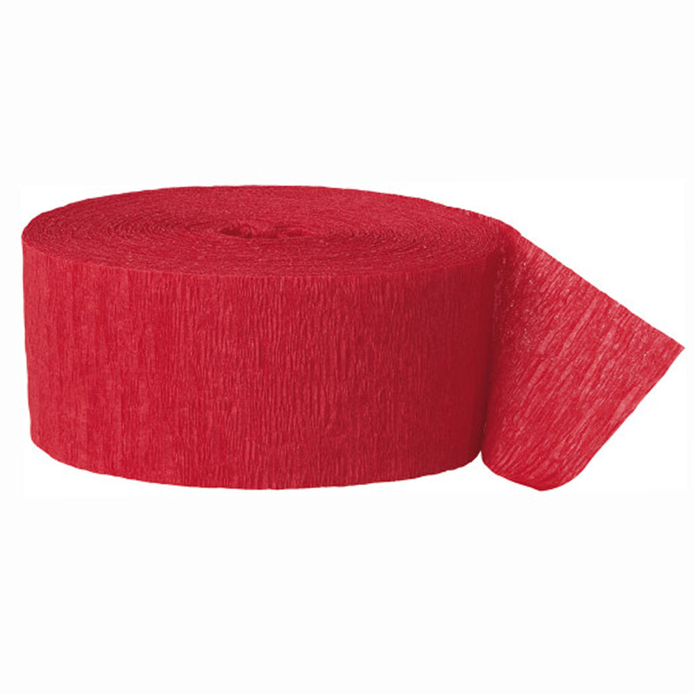 Red Crepe Paper Streamer - 25m | Decorations | Party Packs
