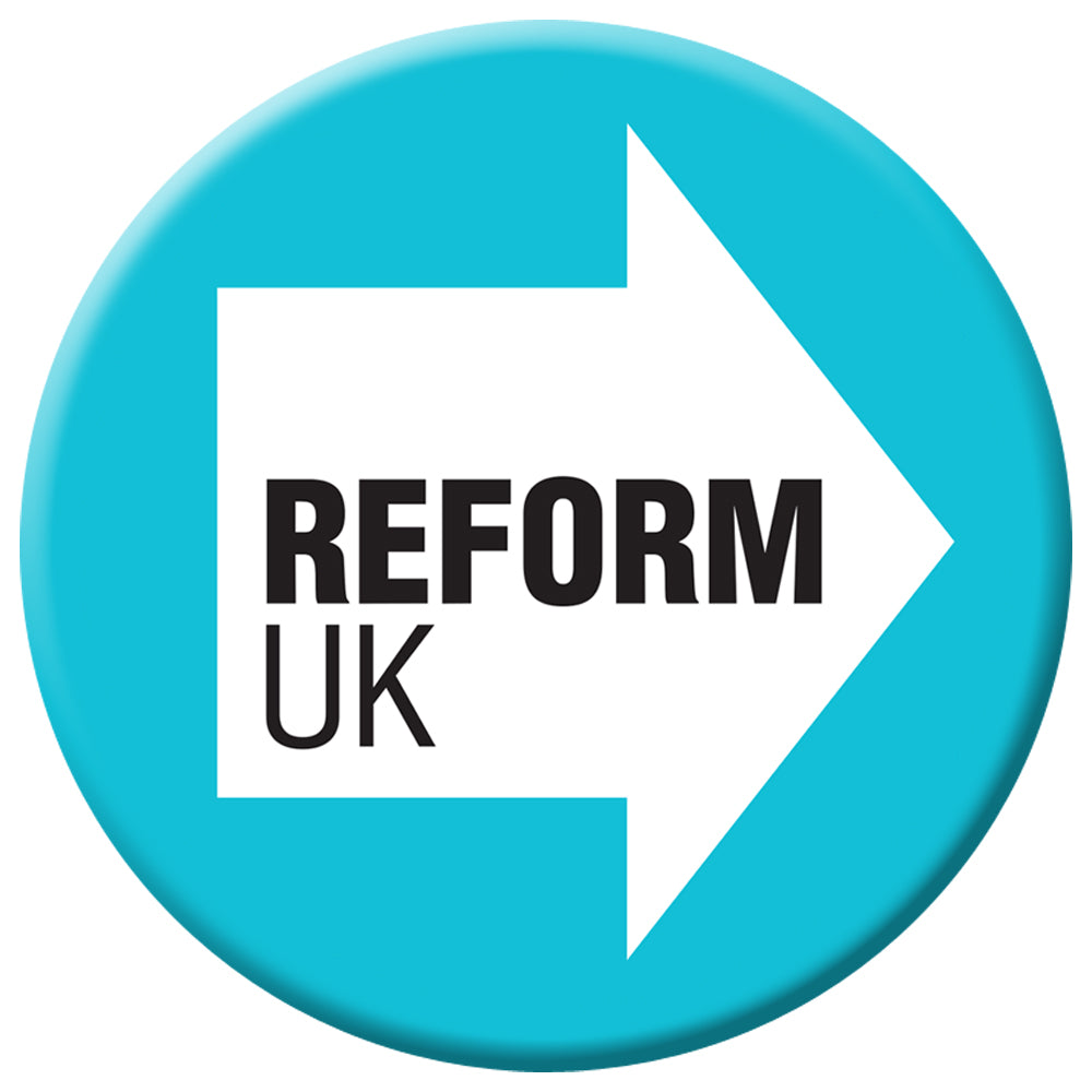 Reform UK Party Badge - 58mm - Each | Party Packs