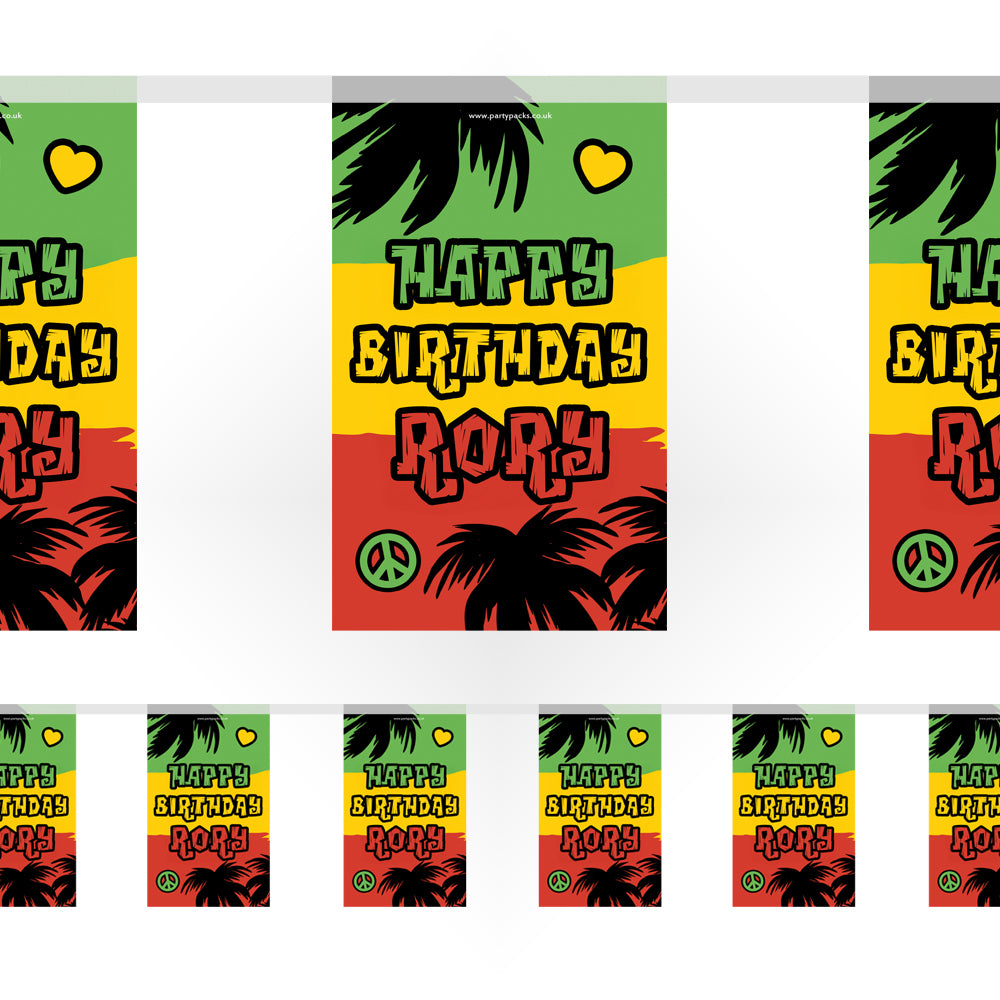 Reggae Personalised Bunting - Decorations | Party Packs