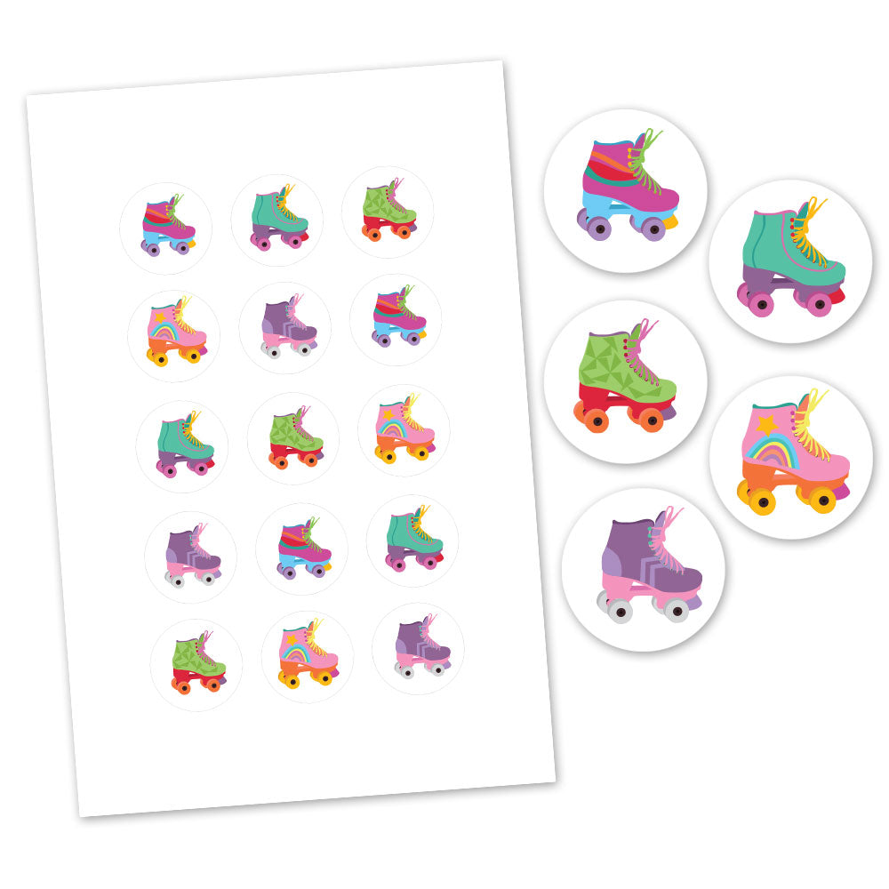 Roller Skate Stickers 5cm - Sheet of 15 | Party Packs