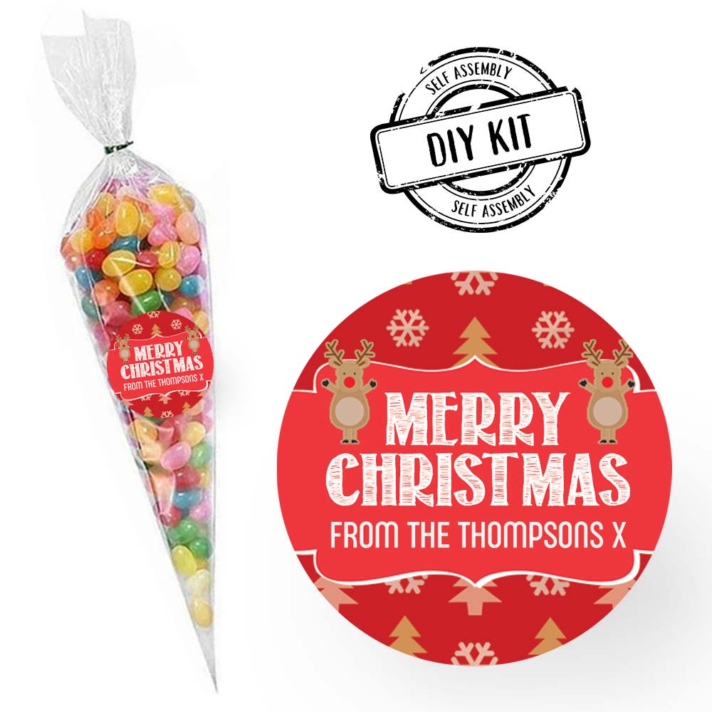 Rudolph Christmas Personalised Sweet Cones | Party Packs