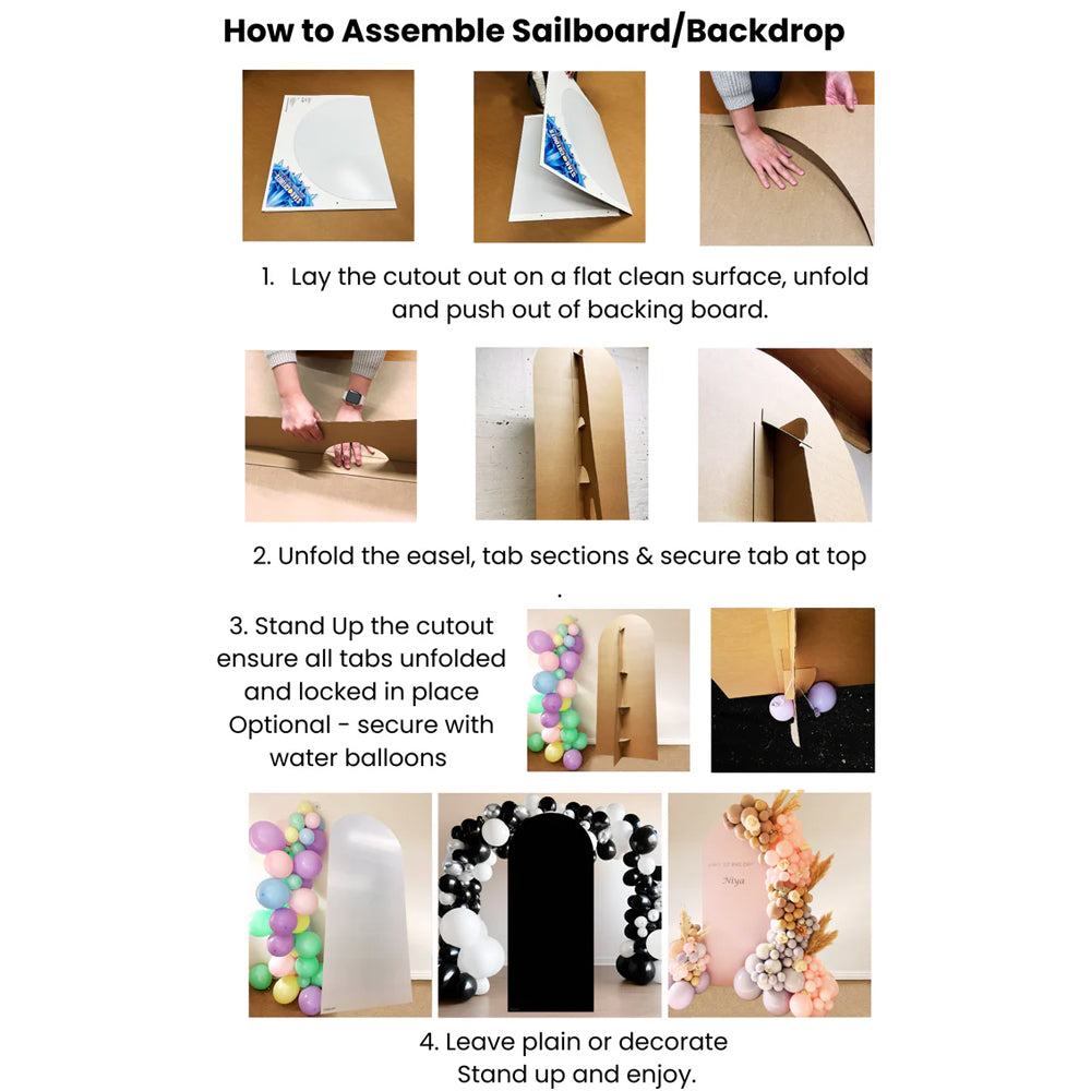 Personalised Purple Sailboard Cardboard Cutout Sign – Party Packs