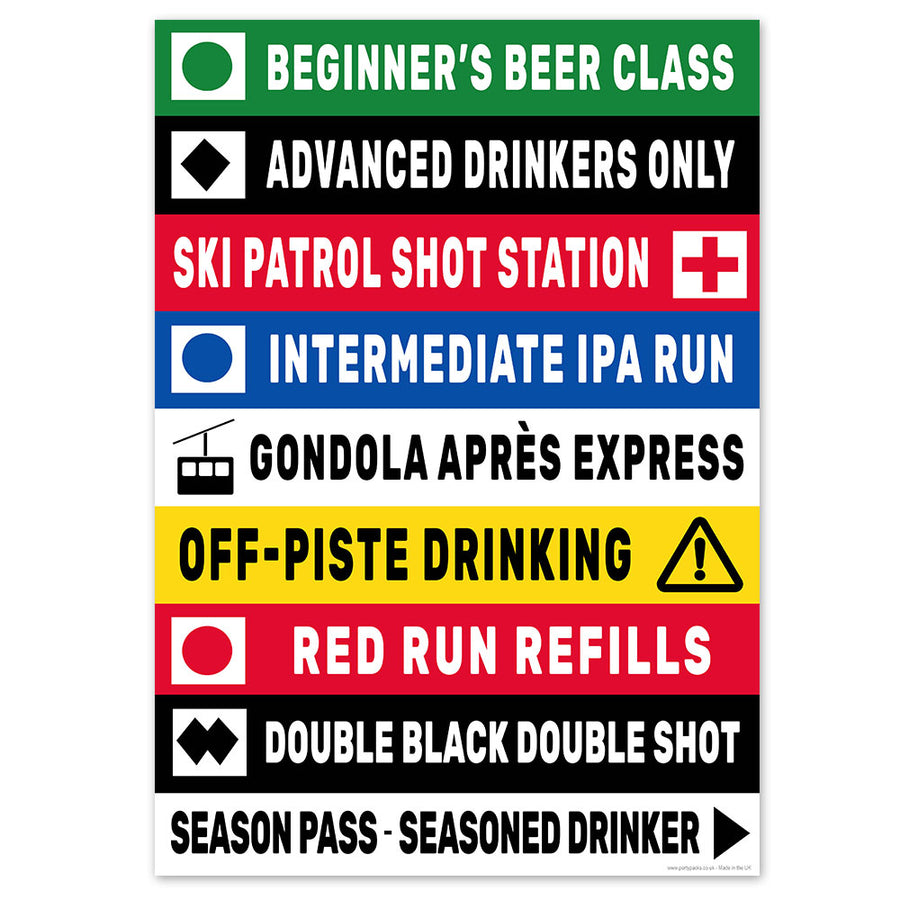 Après Ski Signs Poster A3 | Alpine Resort Party Decoration – Party Packs