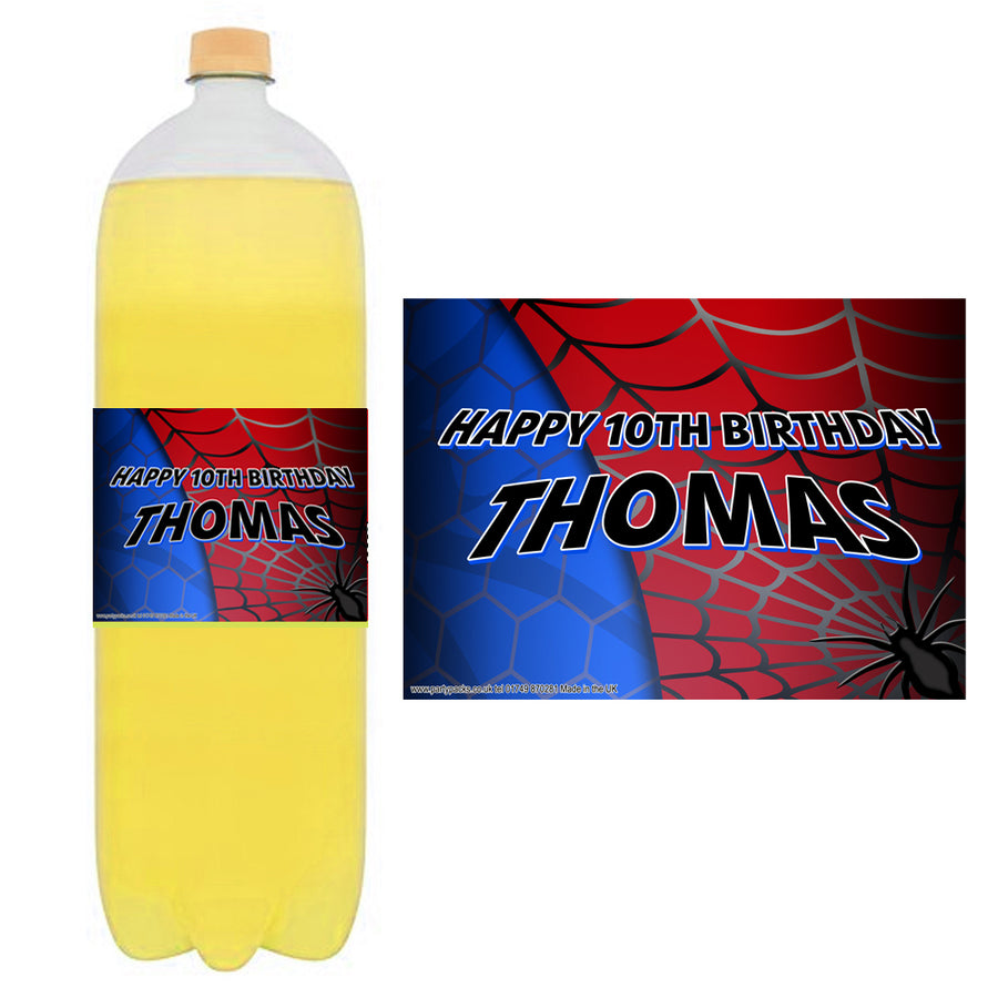 Spider-Man Drinks Bottle Labels - Pack of 4 | Party Packs
